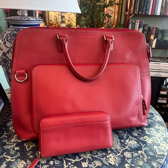 Levenger | Accessories | Levenger Red Leather Laptop Case | Poshmark
